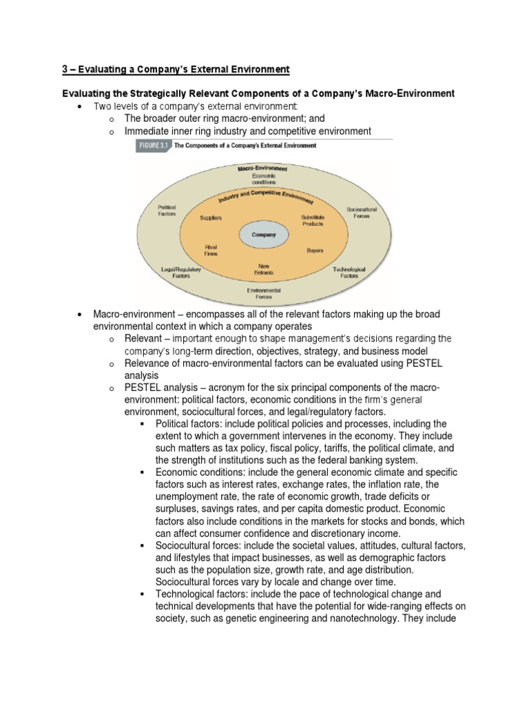 3 - Evaluating A Company's External Environment Evaluating The ...