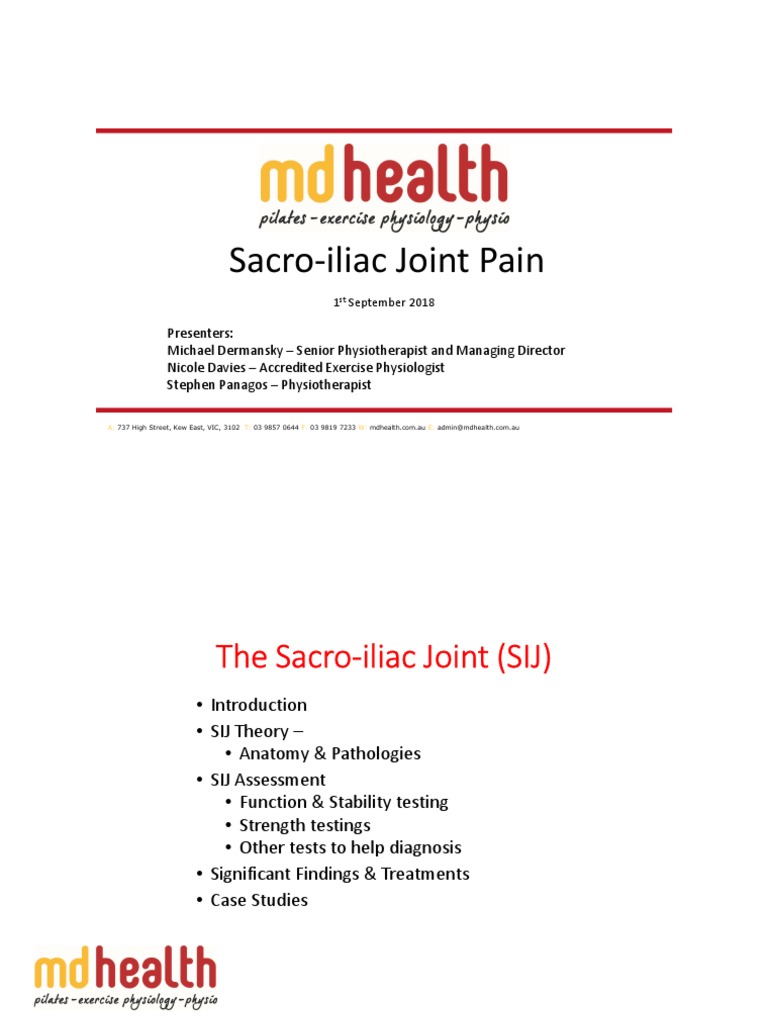 SIJ Presentation Slides PDF | PDF | Pelvis | Human Leg