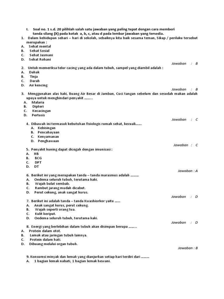 LAtihan Soal Dokter Kecil | PDF