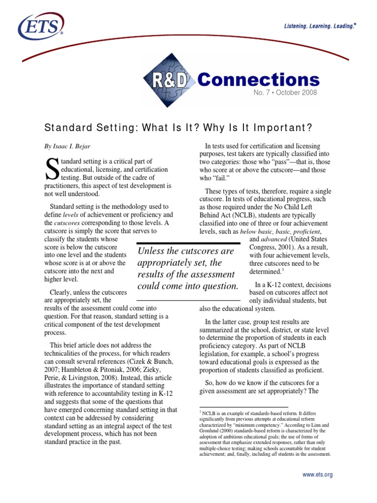 Standard Setting What Is It Why Is It Important | Download Free PDF ...