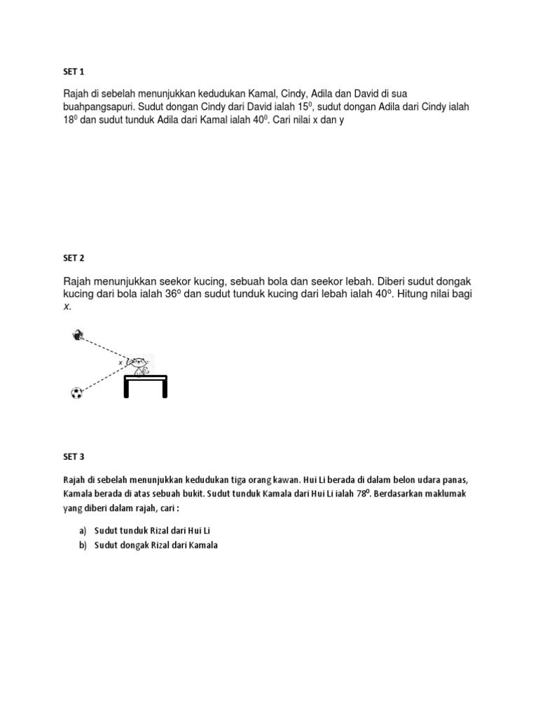 Soalan Sudut Dongan Dan Sudut Tunduk | PDF