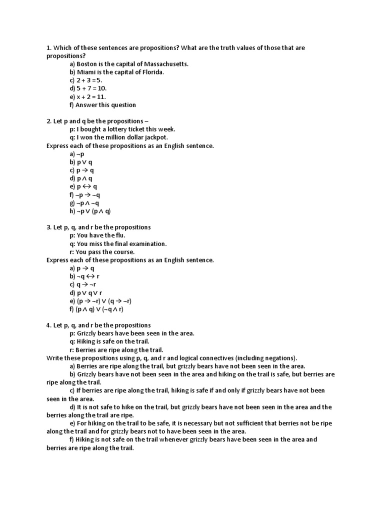 Propositional Logic Problems | Download Free PDF | If And Only If | Router (Computing)