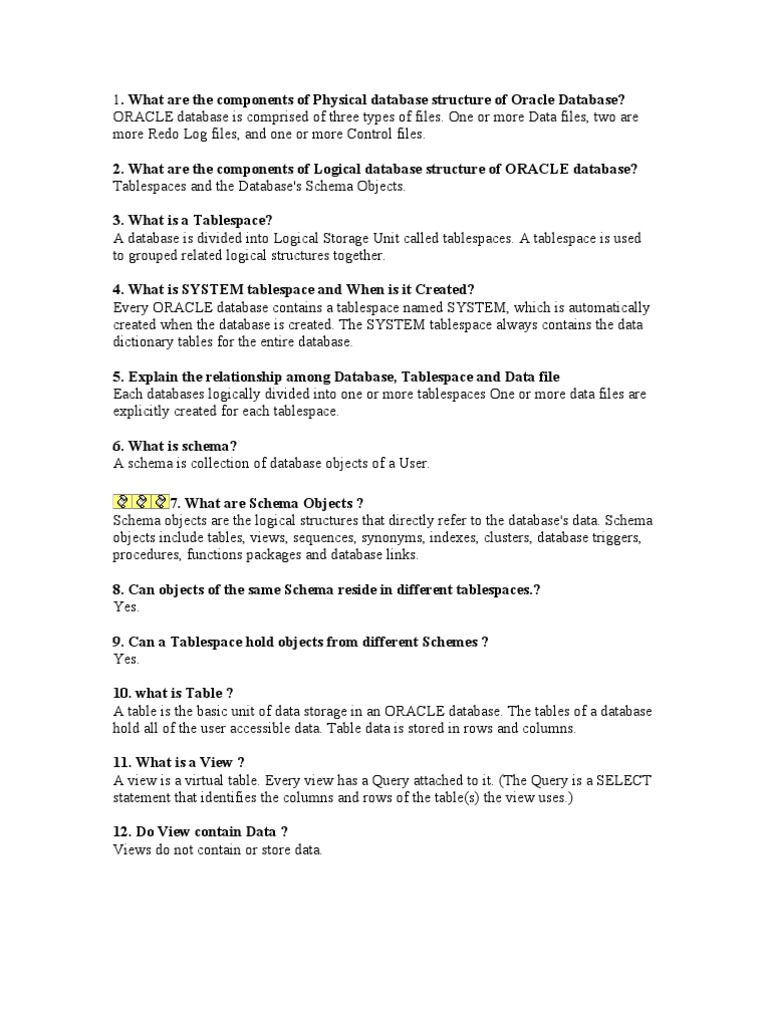 Oracle Database Question Bank 1 | PDF | Database Index | Databases