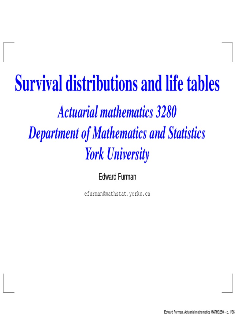Survival Distributions and Life Tables | PDF | Exponential Function ...