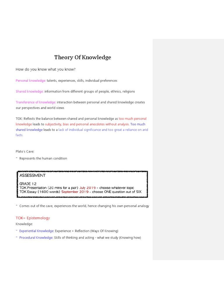 Theory of Knowledge | PDF | Imagination | Epistemology
