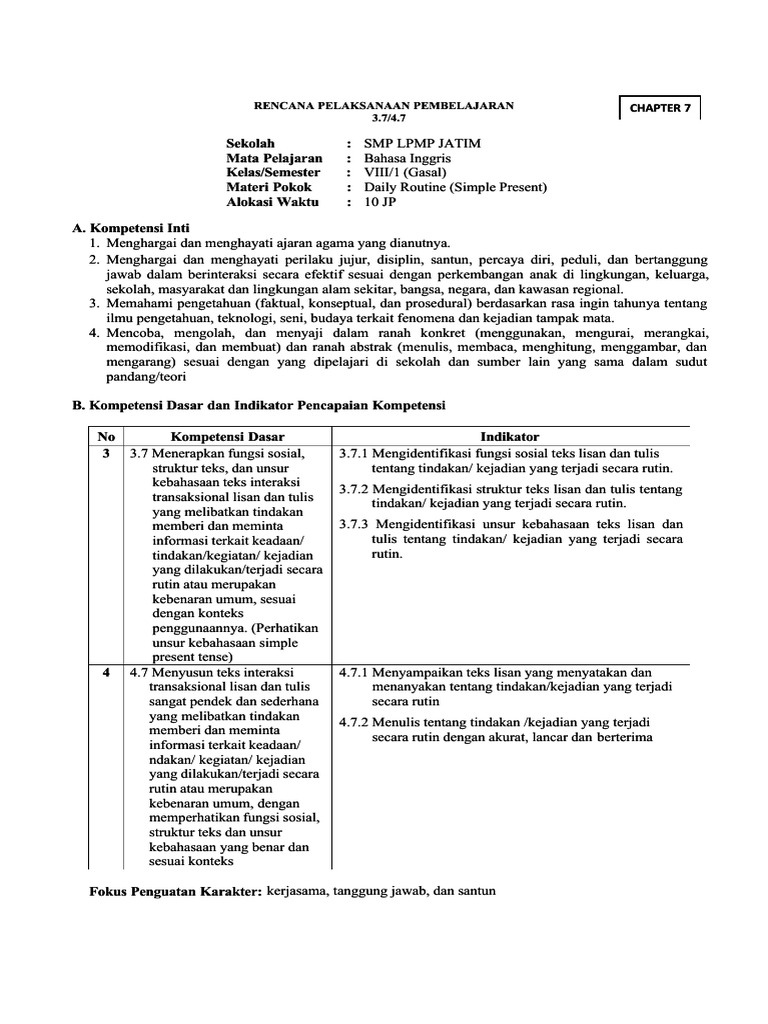 RPP KD 3 7 Dan 4 7 PDF | PDF