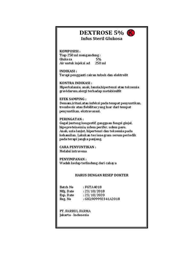 Brosur Etiket Infus | PDF