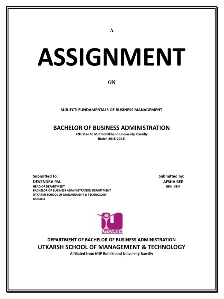 Fundamentals of Business Management Assignment | PDF