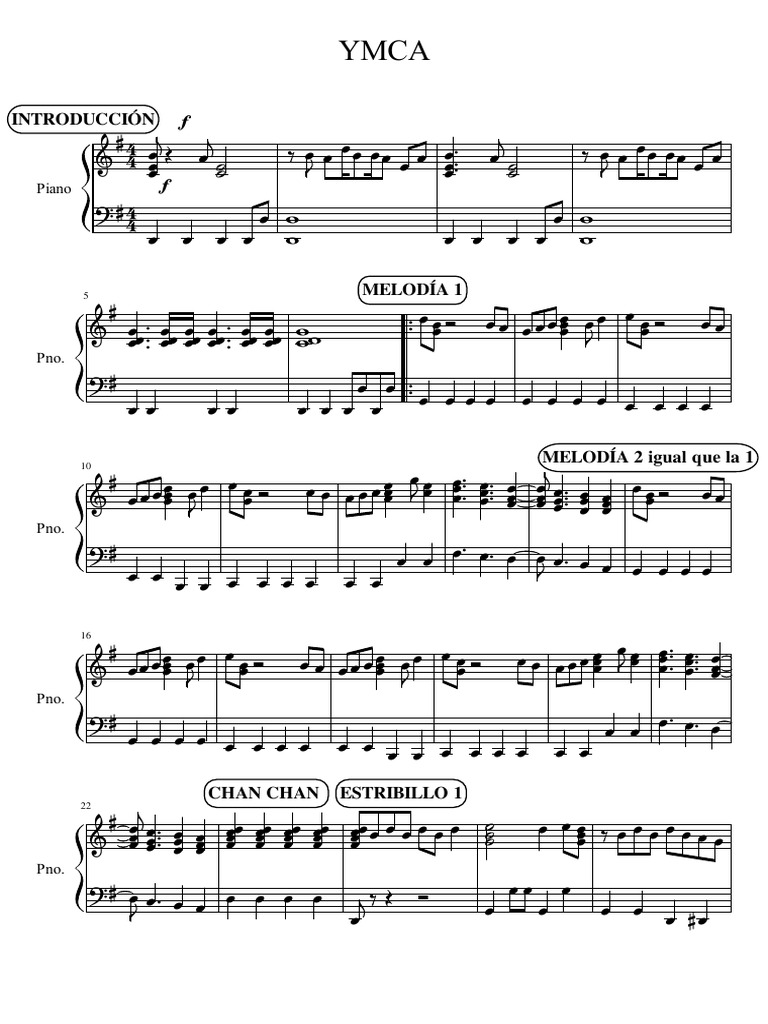 KBLB Ymca Partitura - Piano | PDF