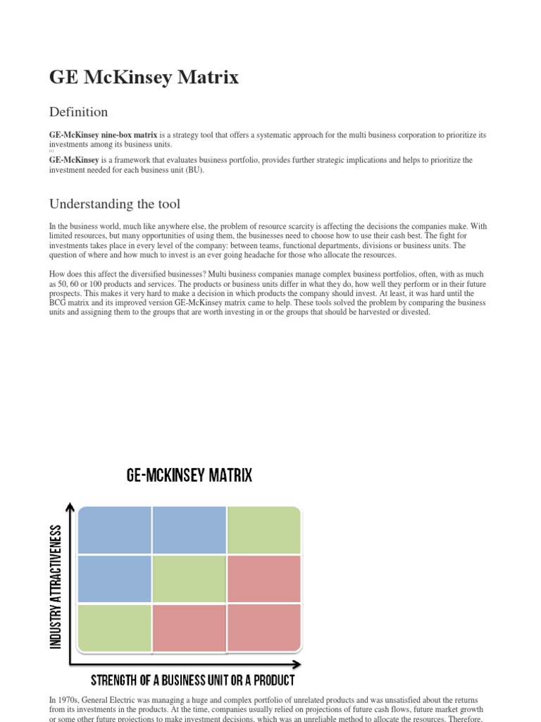 GE 9 Cell Matrix | PDF | Profit (Economics) | Microeconomics