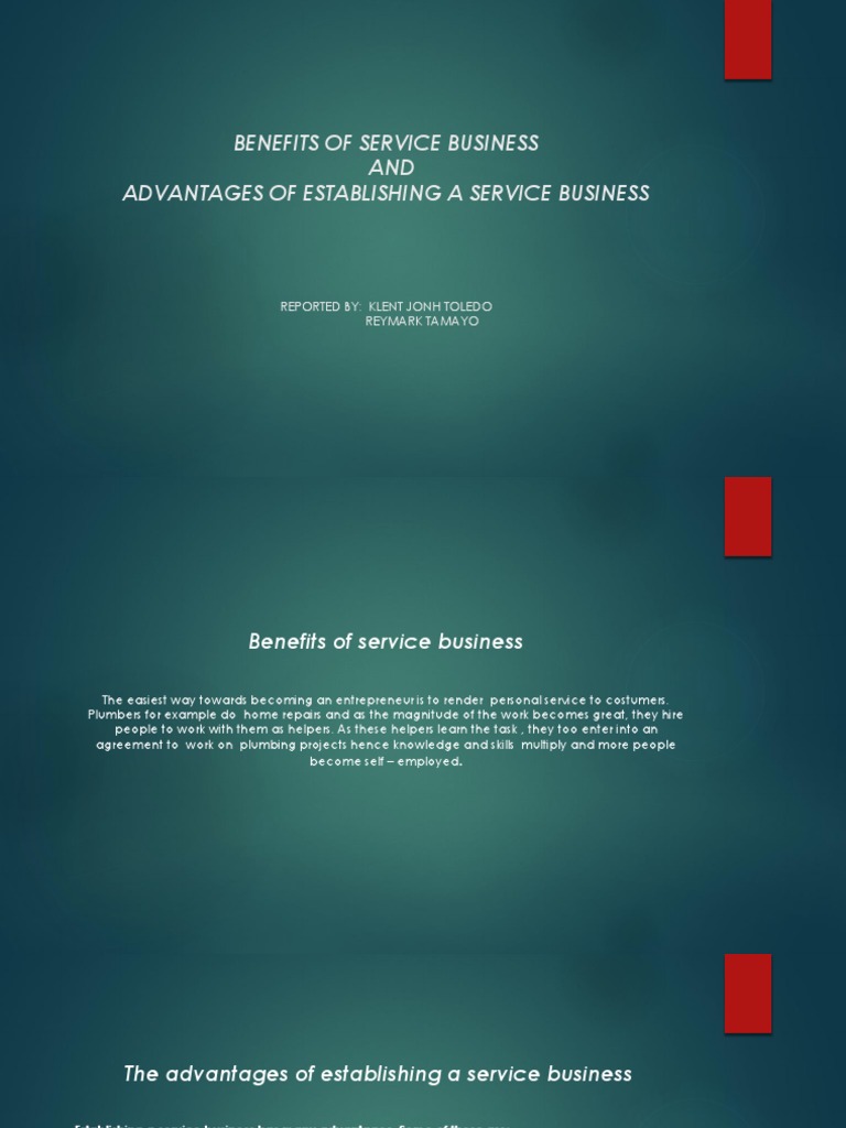 Benefits of Service Business Entrep | PDF | Business