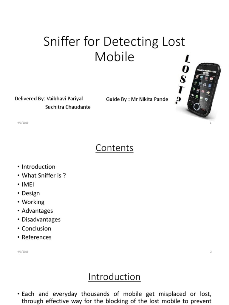 Sniffer For Detecting Lost Mobile | PDF | Base Station | Transmitter