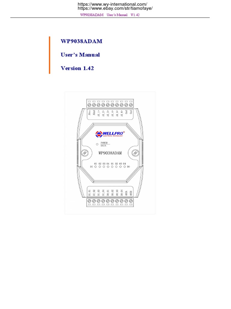 WP9038ADAM User's Manual | PDF | Input/Output | Bit