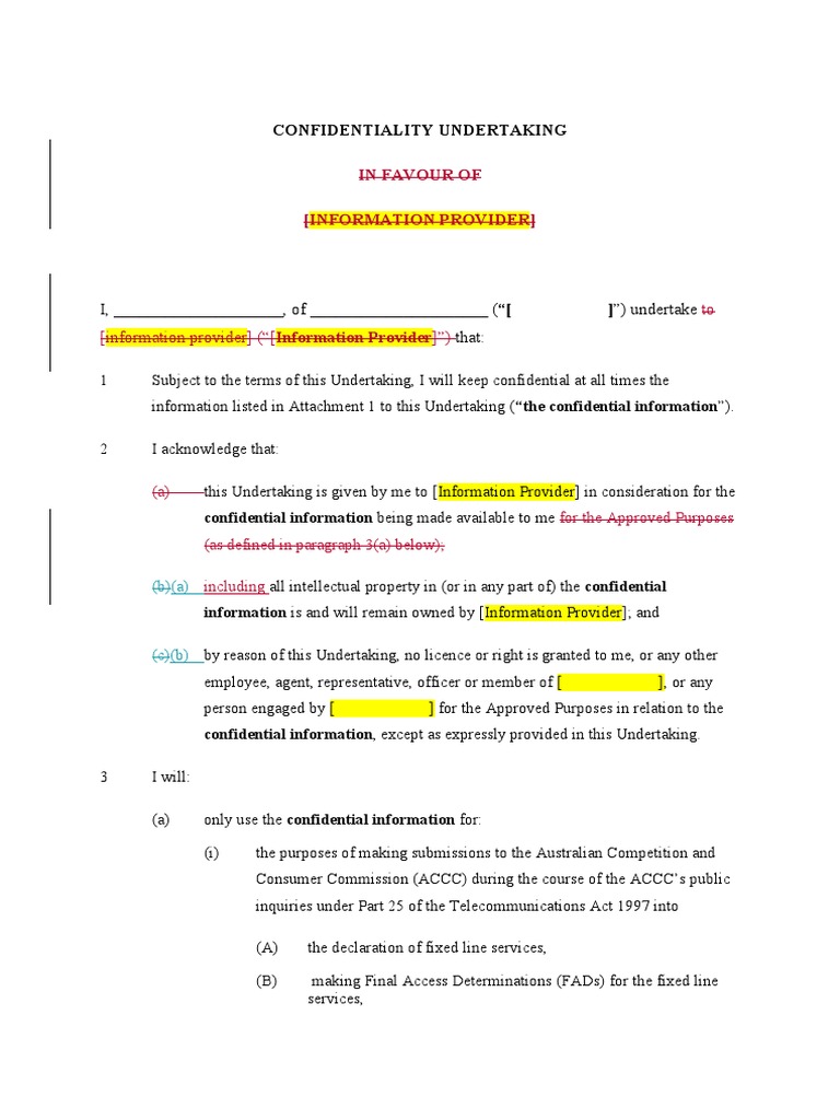 Confidentiality Undertaking | PDF | Confidentiality | Legal Remedy