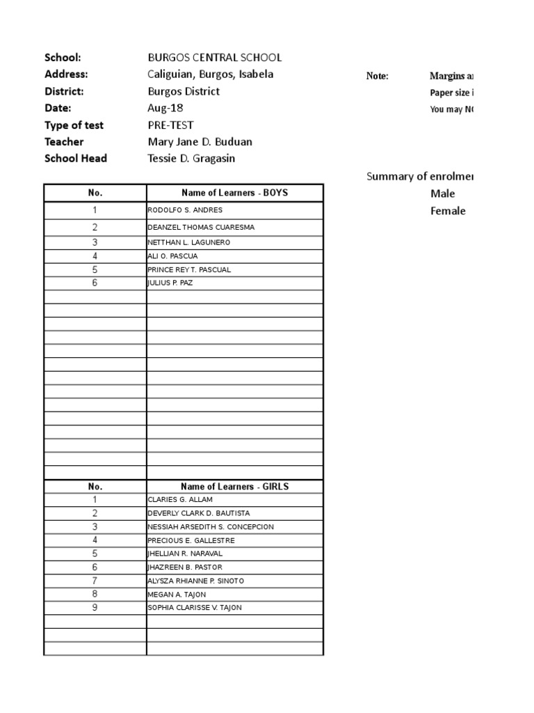 Ecd Post Ass - Auto.xlsx PM - Correct | PDF | Cognition | Learning