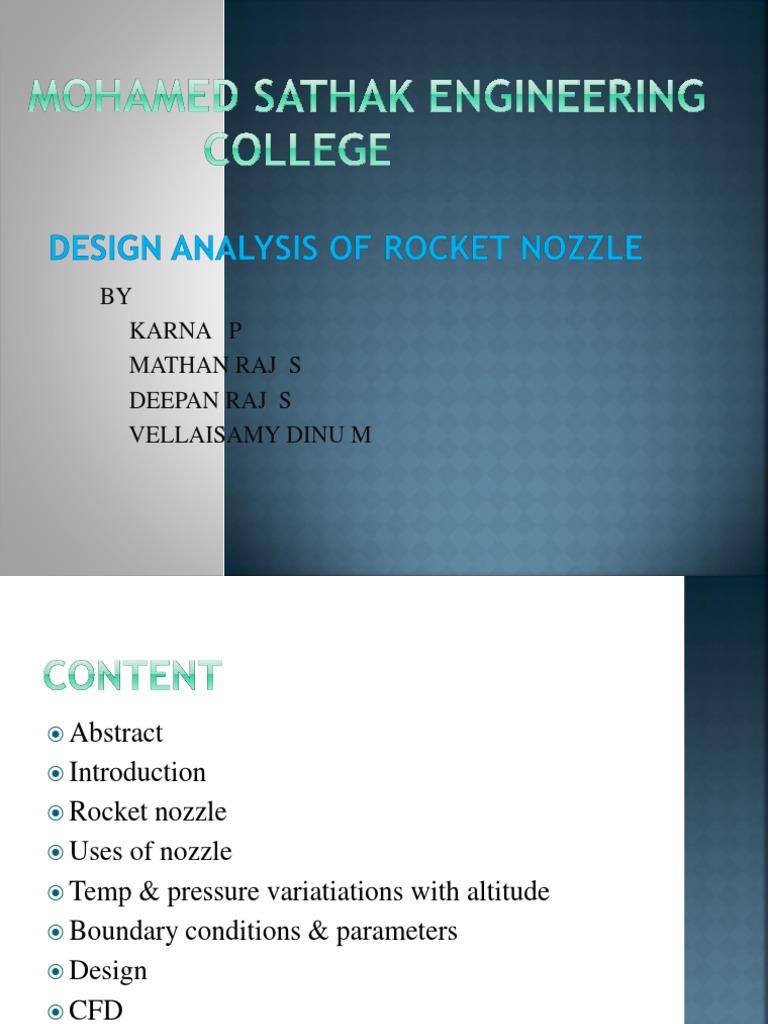 Design and Numerical Analysis of Rocket Nozzle | PDF | Rocket Engine ...
