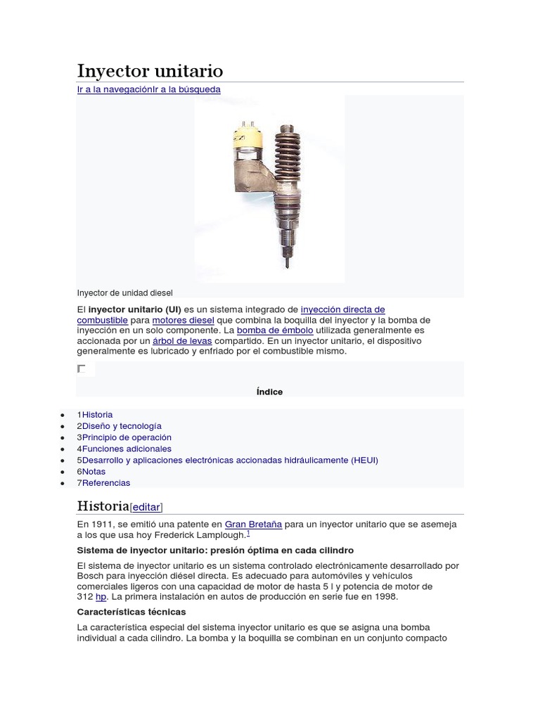 Partes y funcionamiento del inyector unitario | PDF | Conversión de ...