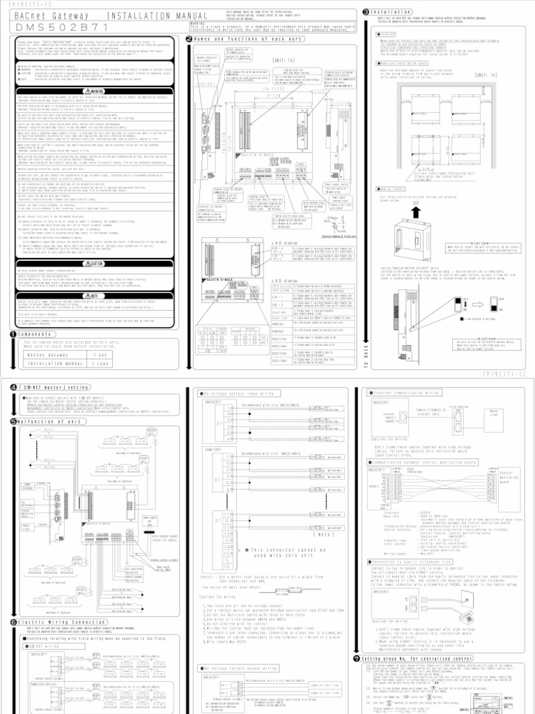 BACnet Gateway DMS502B71 - Installation Manual - Daikin | PDF