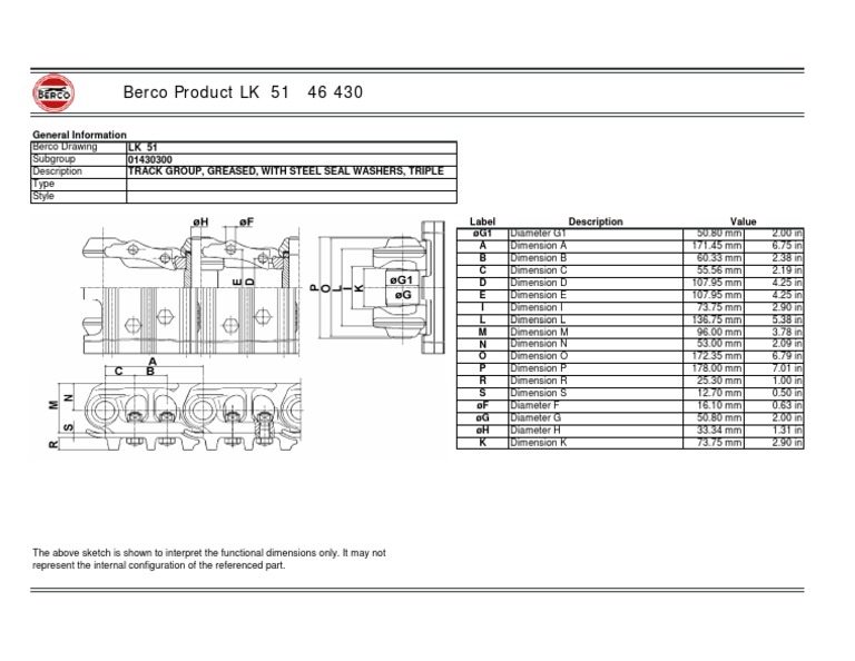 Berco Product LK 51 Track Group Dimensions | PDF | Teaching Mathematics ...