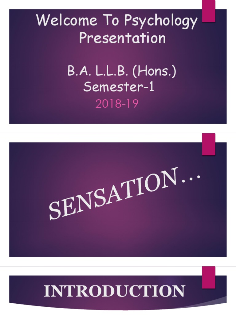 An Introduction to Sensation and Perception: The Physiological and Psychological Processes ...