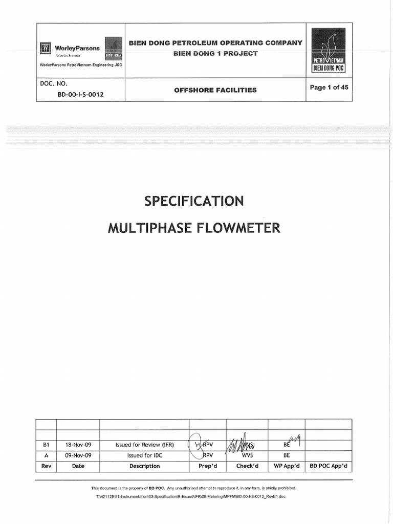 BD00IS0012 - B1 - Multiphase Flowmeter PDF | PDF | Specification ...