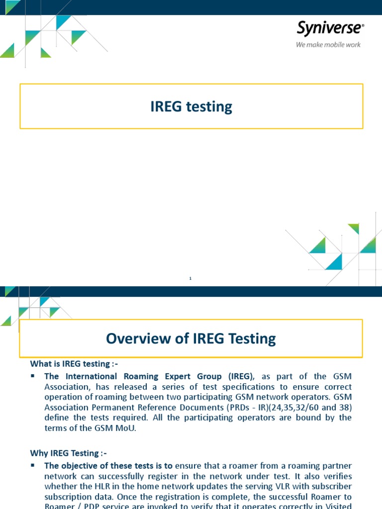 Basics of IREG Testing | PDF | Radio Resource Management | Computer Network