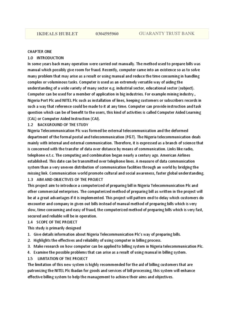 Design and Implementation of Phone Billing System | PDF | Telephone ...