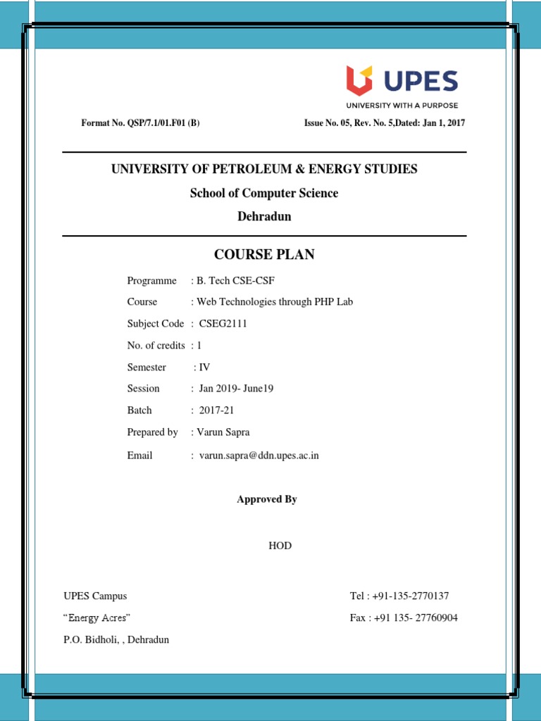 PHP - LAB - Course Plan | PDF | Php | Engineering PHP - LAB - Course Plan | PDF | Php | Engineering