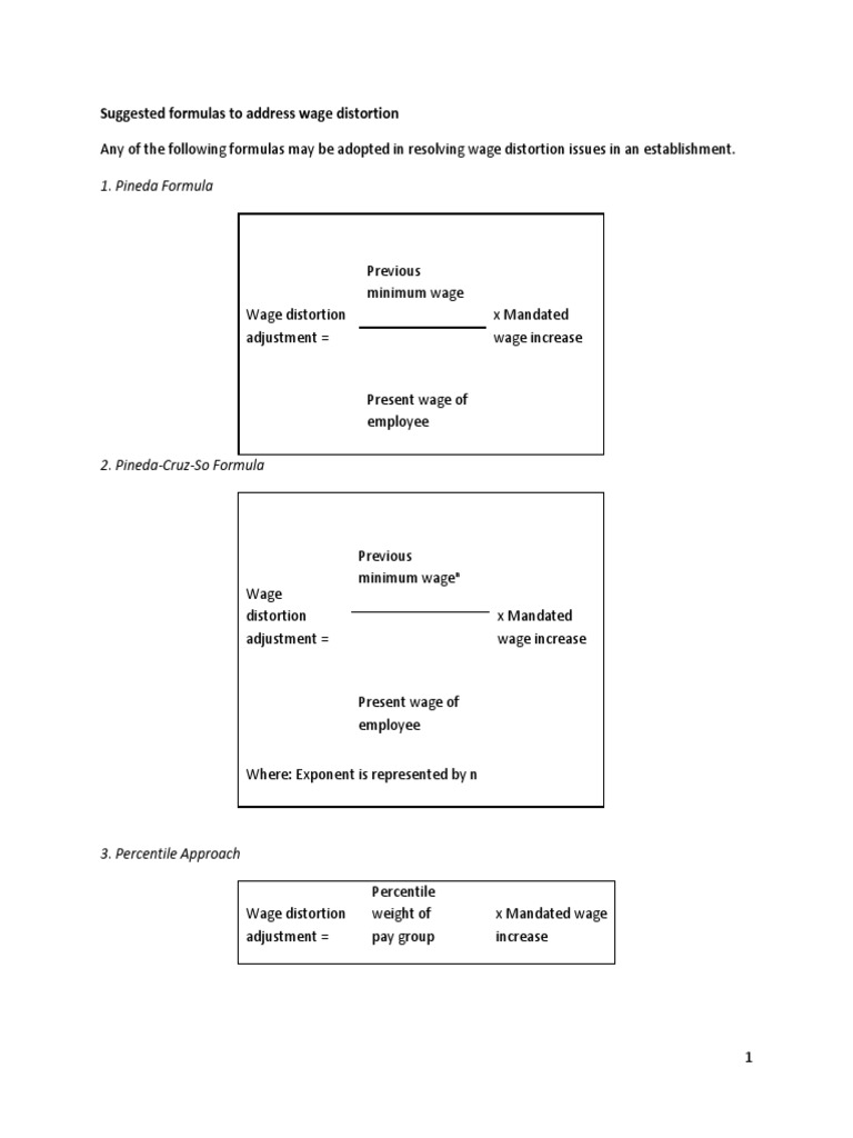 Suggested Formulas To Address Wage Distortion | PDF | Wage | Wages And ...