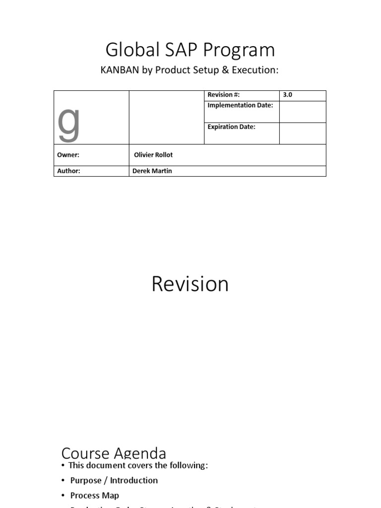 Global Sap Kanban Process | PDF | Warehouse | Software