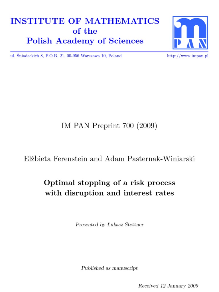 Institute of Mathematics of The Polish Academy of Sciences: IM PAN ...