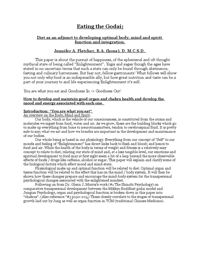 Eating The Godai | PDF | Dietary Fiber | Diet & Nutrition