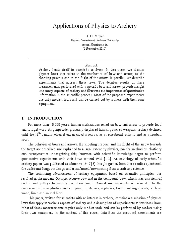 Application of Physics To Archery PDF | PDF | Bow And Arrow | Archery