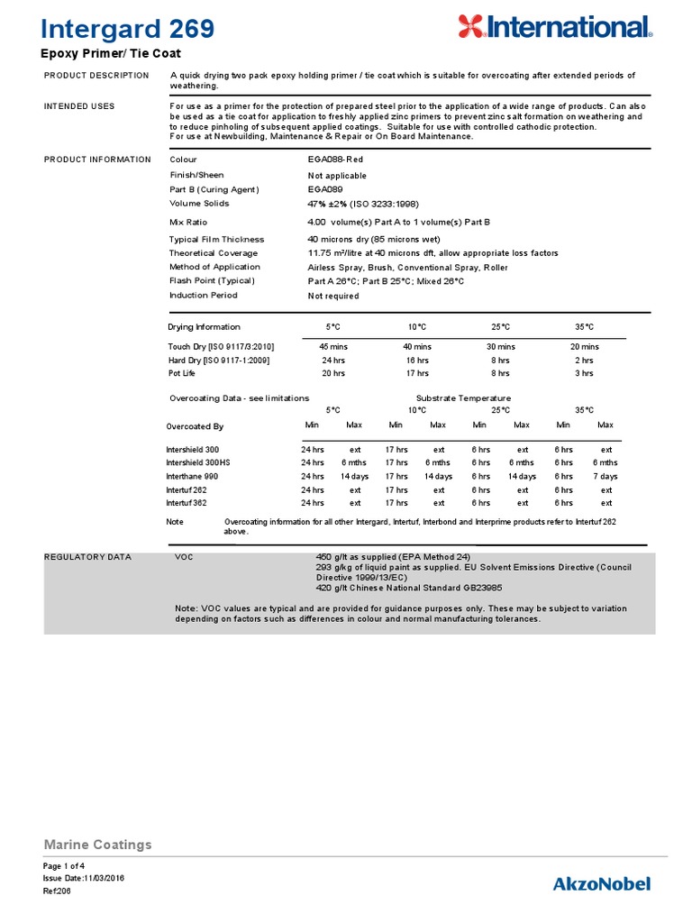 Intergard 269 PDF | Download Free PDF | Paint | Epoxy