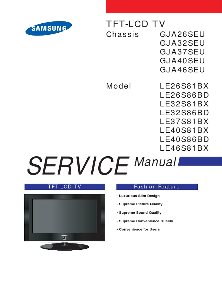 Samsung LE37S86 LCD PDF | PDF | Hdmi | Cable Television
