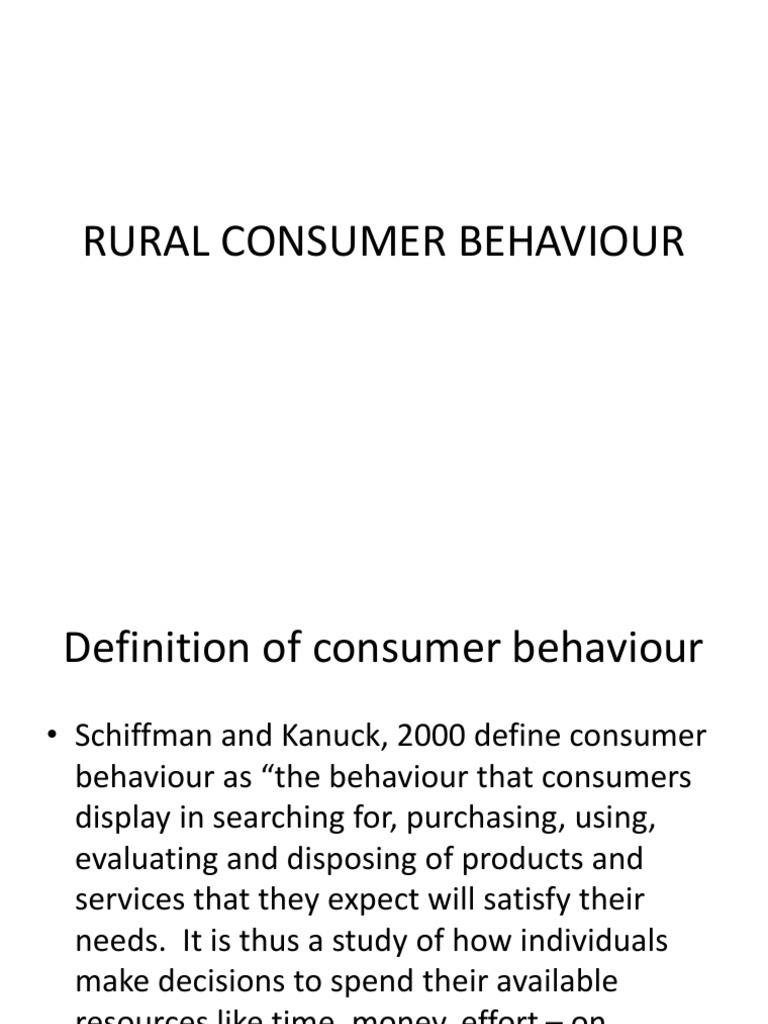 Understanding Rural Consumer Behaviour: A Comprehensive Review of ...