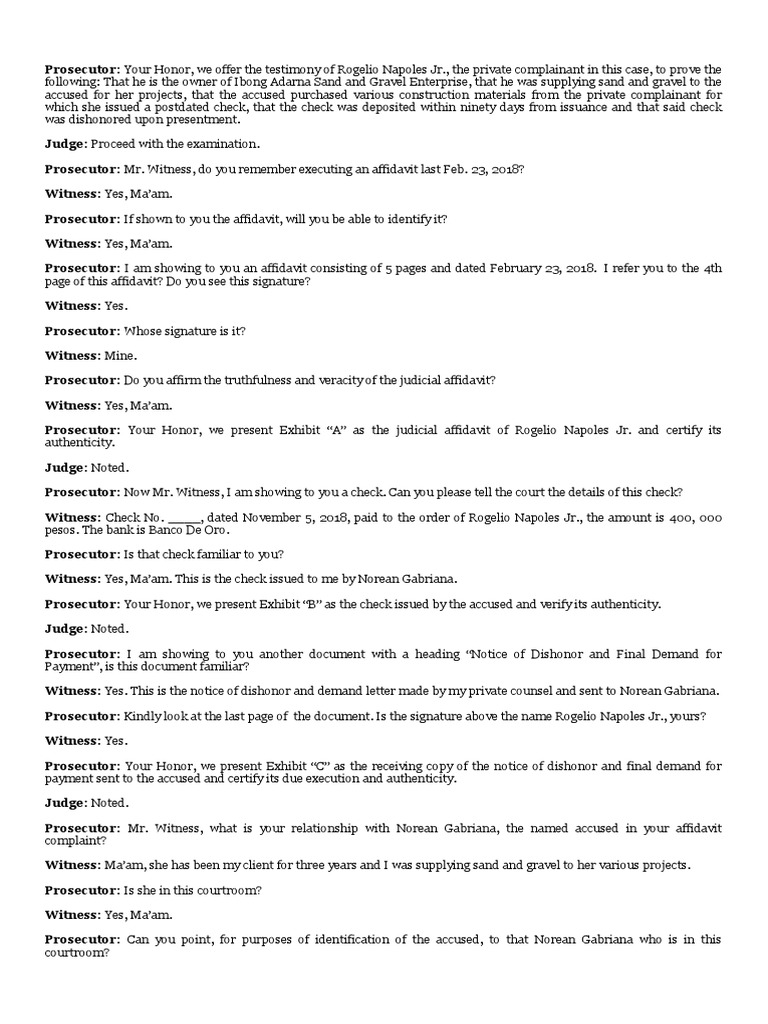 Practice Court Script Prosecution | PDF | Prosecutor | Affidavit