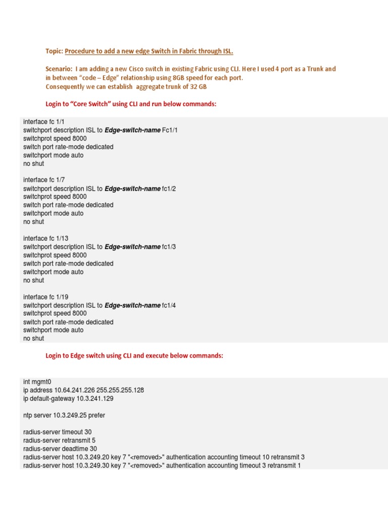 ISL Configuration in Cisco SAN Fabric | PDF | Network Protocols ...