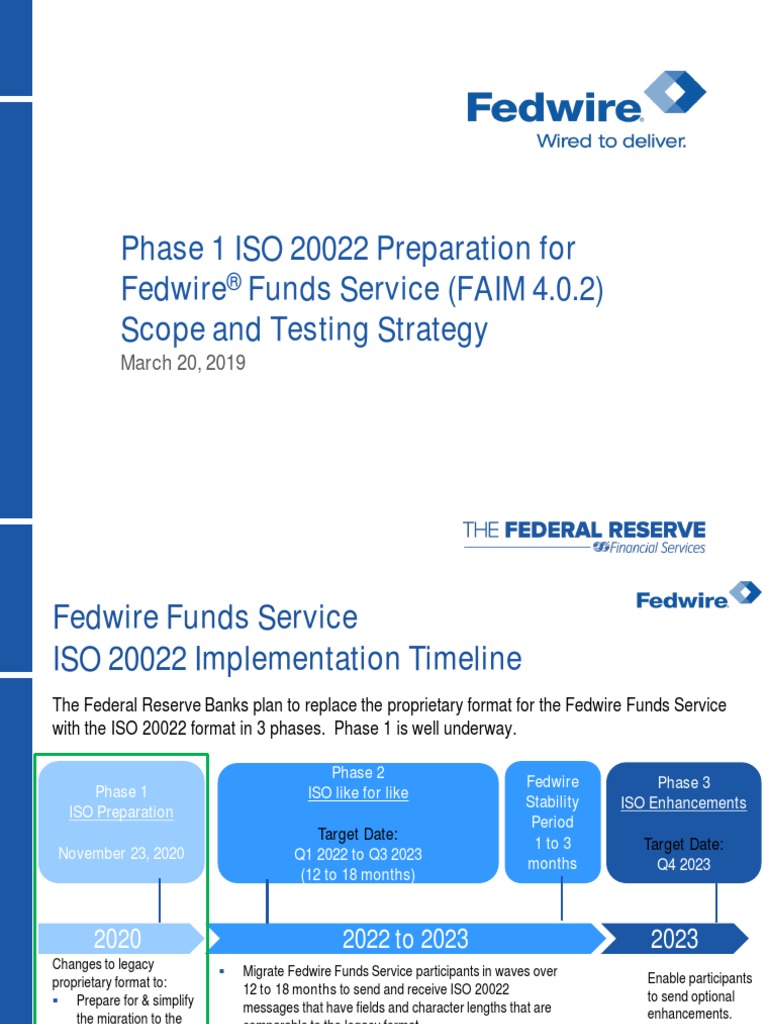 Phase 1 ISO 20022 Preparation For Fedwire | PDF | Fedwire | Wire Transfer