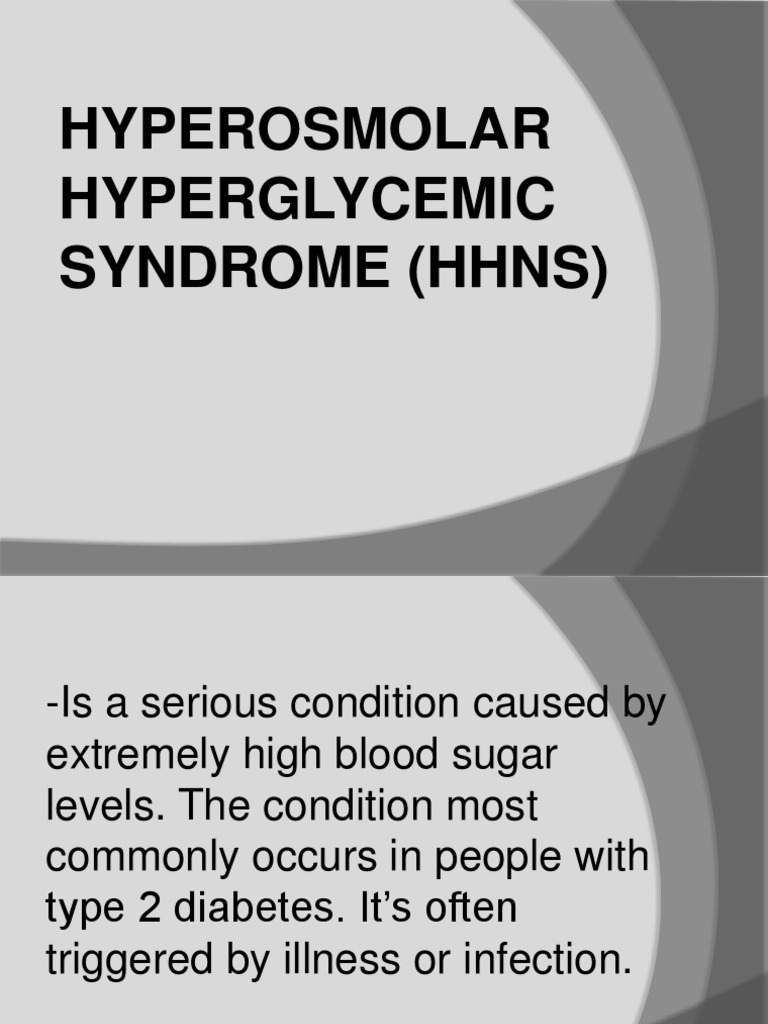 Hyperosmolar Hyperglycemic Syndrome (HHNS) | PDF | Pancreas | Insulin