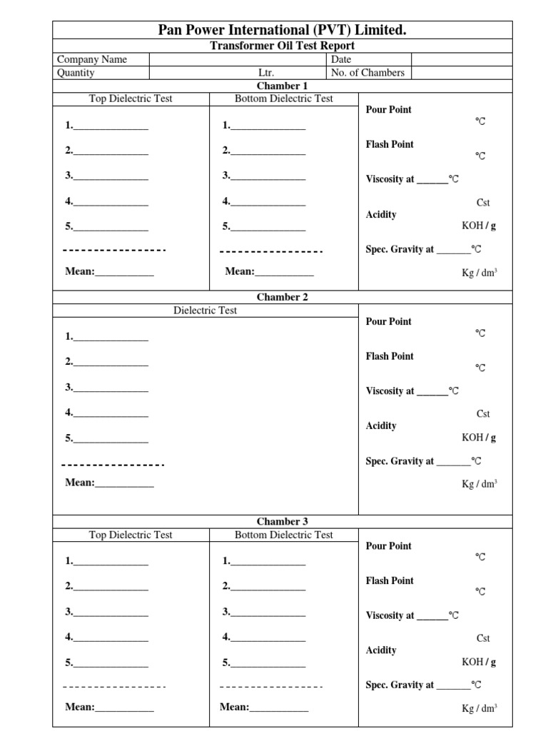 Oil Test Report | PDF | Viscosity | Chemical Substances