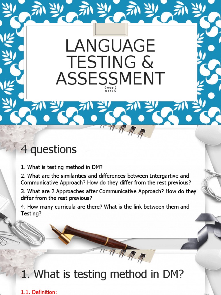 Language Testing Methods Overview | PDF | Educational Assessment ...
