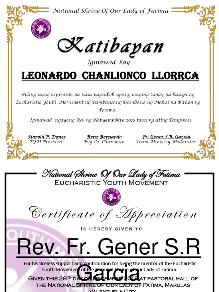 Katibayan: Leonardo Chanlionco Llorrca | PDF