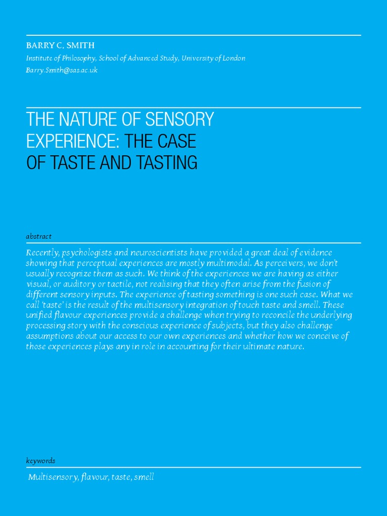 The Multisensory Nature of Taste: How Flavor Perception Challenges ...