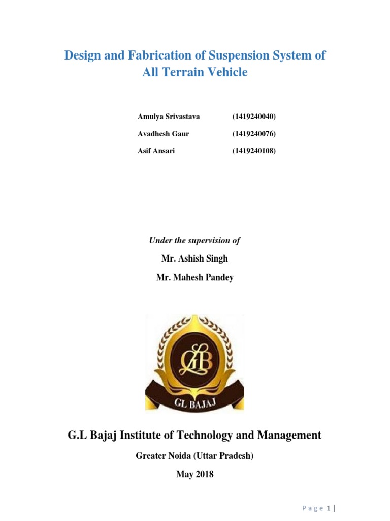 Final Report of Suspension | PDF | Suspension (Vehicle) | Actuator