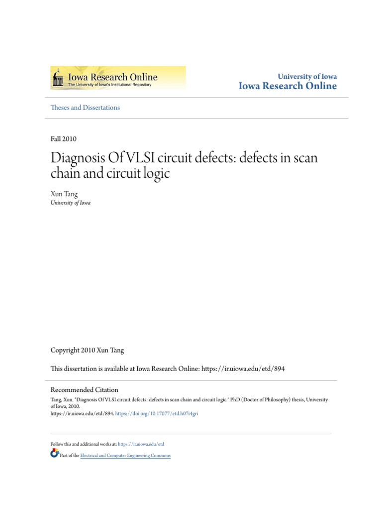 Diagnosis of VLSI Circuit Defects - Defects in Scan Chain and Circ PDF ...