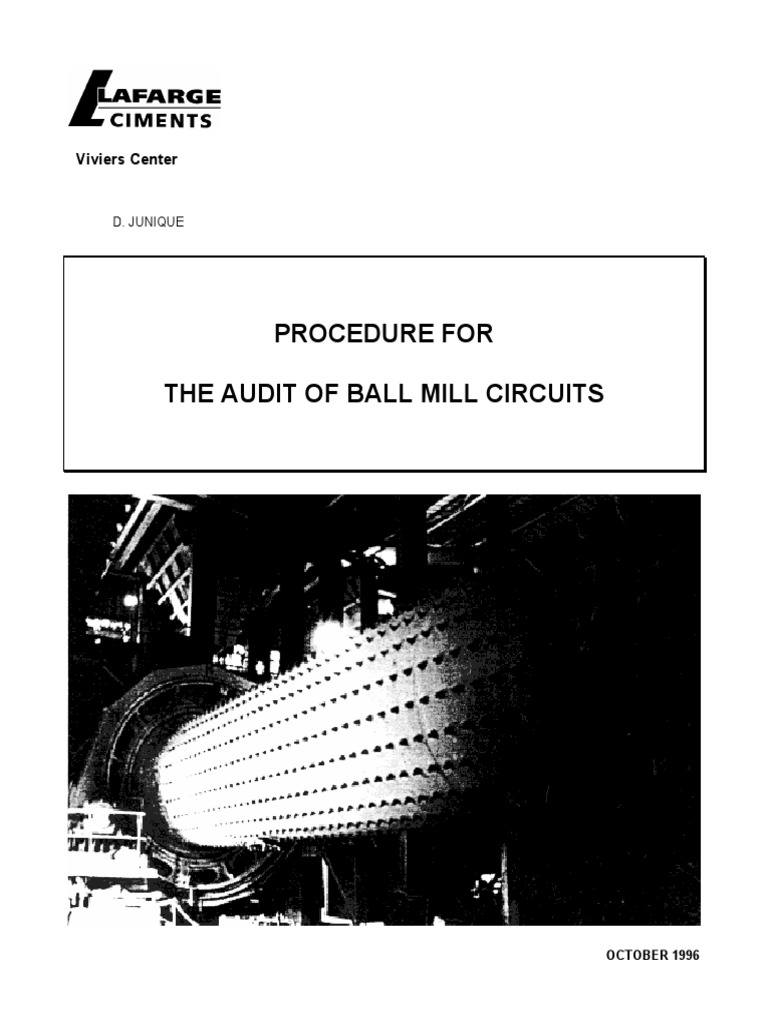 Audit of Ball Mill Circuits PDF | PDF | Mill (Grinding) | Particle Size ...