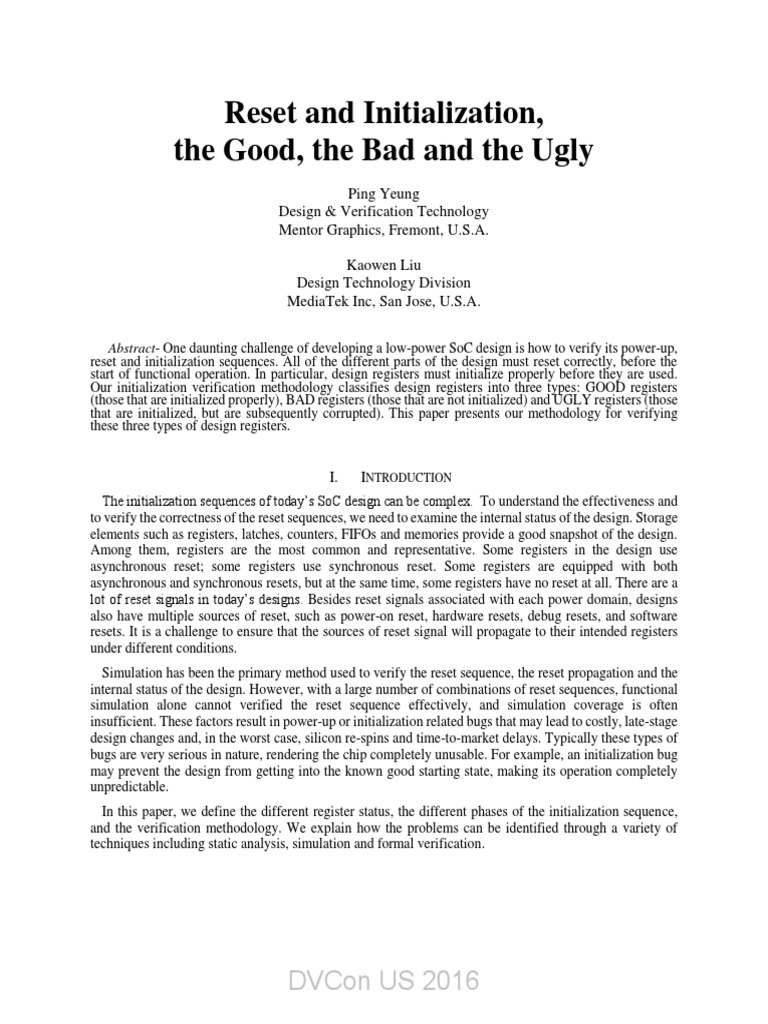 Reset and Initialisation | PDF | Formal Verification | Simulation