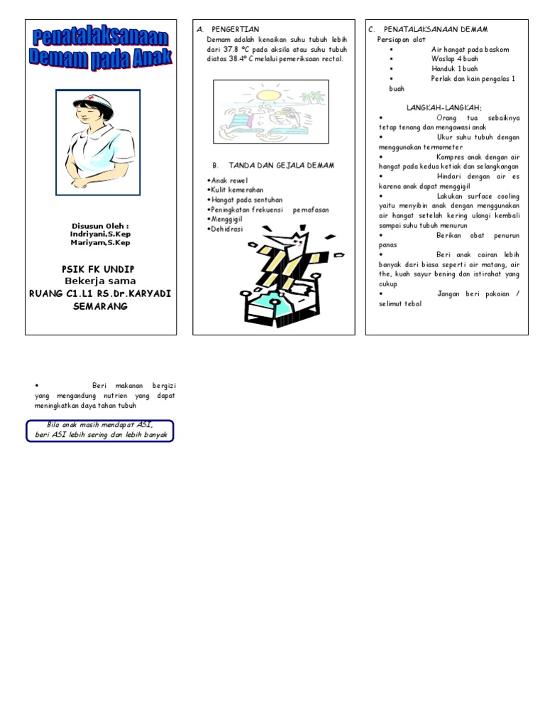 Leaflet Penatalaksanaan Demam Pada Anak | PDF