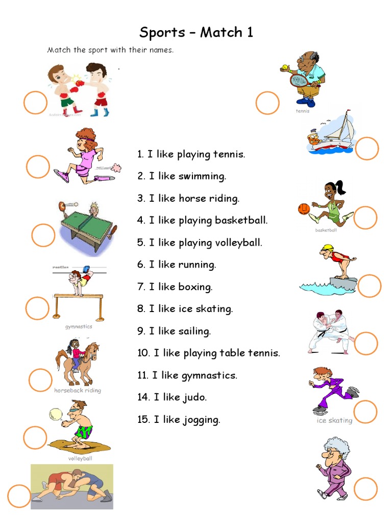 Matching Common Sports to Activities: An Educational Exercise Pairing ...